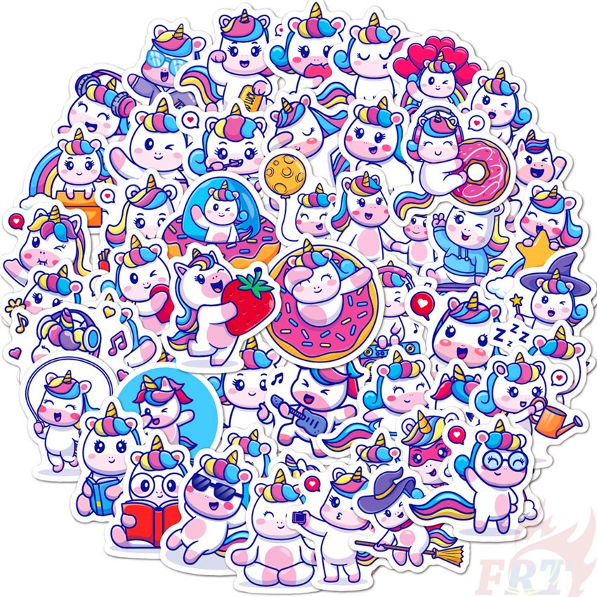 50Pcs/Set Q Kawaii Little Unicorns Series 01 Mini Stickers DIY Fashion ...