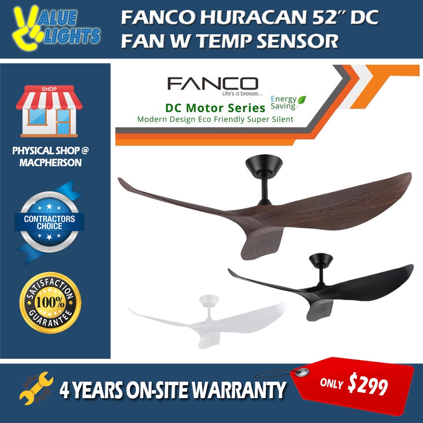 Fanco Huracan 52" Designer Style DC Ceiling Fan 6 Speed with ...