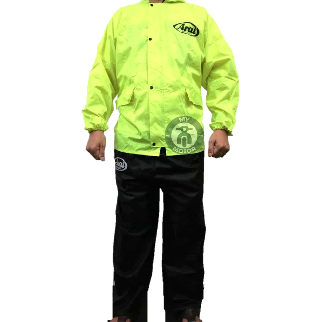 Myrider NEW DESIGN ARAI NEON/YELLOW RAINCOAT RAINCOAT (With Pants ...