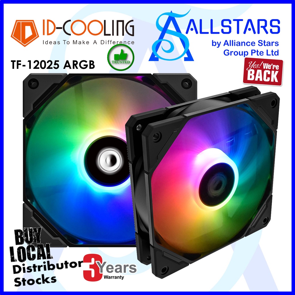 IDCooling / ID-Cooling TF-12025 ARGB / Black / 120x120x25mm Chassis Fan (ID-FAN-TF-12025-ARGB ...