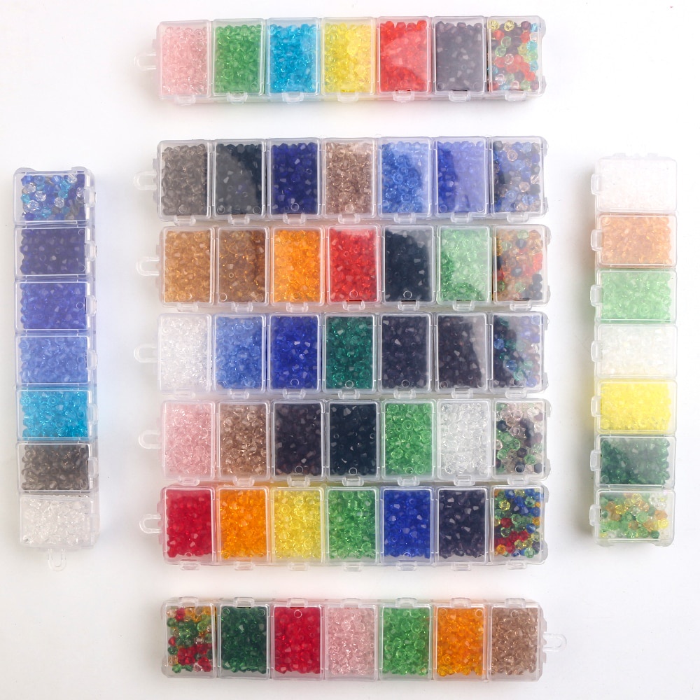 ZhuBI 4mm 700Pcs Crystal Glass Bead AAA Czech Glass Bicone Faceted ...