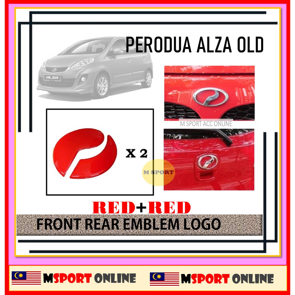 PERODUA ALZA OLD EMBLEM LOGO 2PCS (Front & Rear Sticker) | Shopee Singapore
