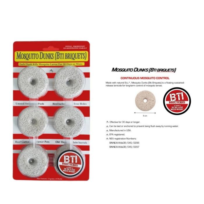 Mosquito Dunks BTI Briquets (Non Toxic Mosquito Insecticide) (NEA ...