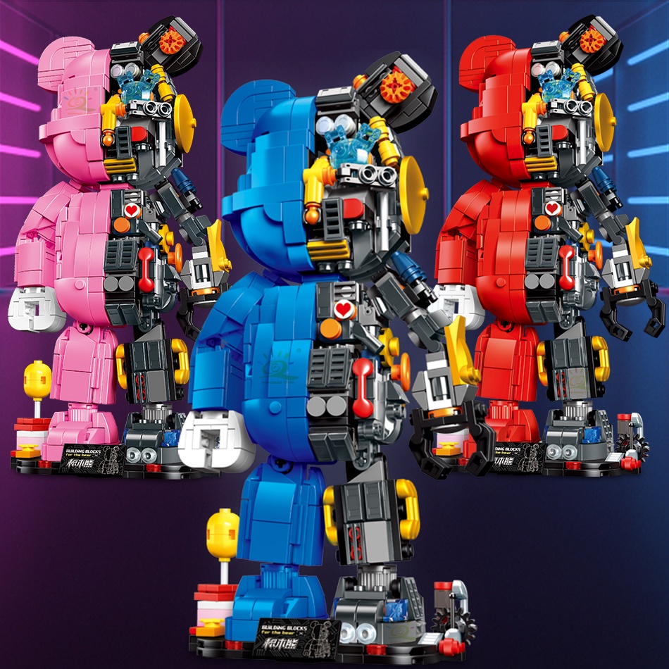 852PCS Mechanical Bearbrick Violent Bear 3D Half-Body Model Robot ...