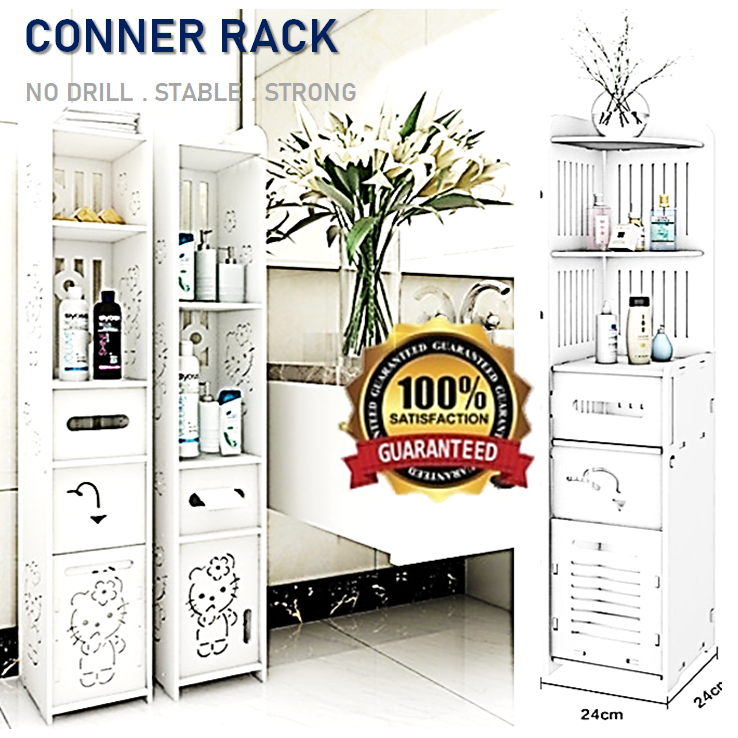 Tier Layer Conner Cabinet Shelf Storage Rack Wardrobe Closet Dustbin ...