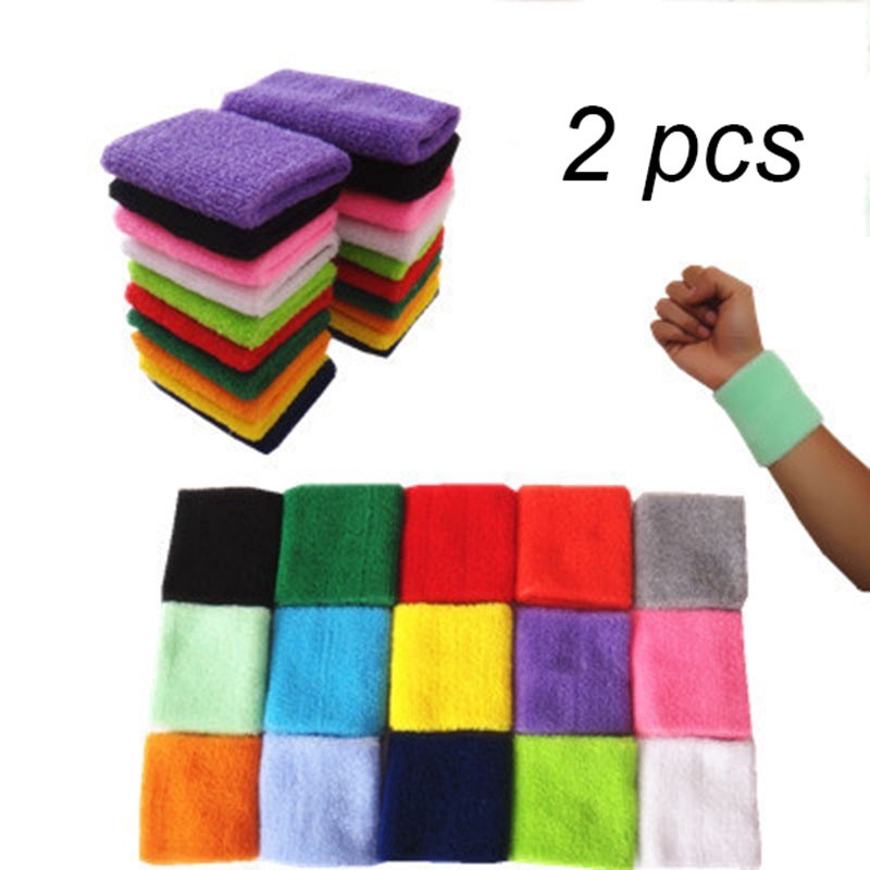 2pc Wristbands Sport Sweatband Hand Band Sweat Wrist Support | Shopee ...