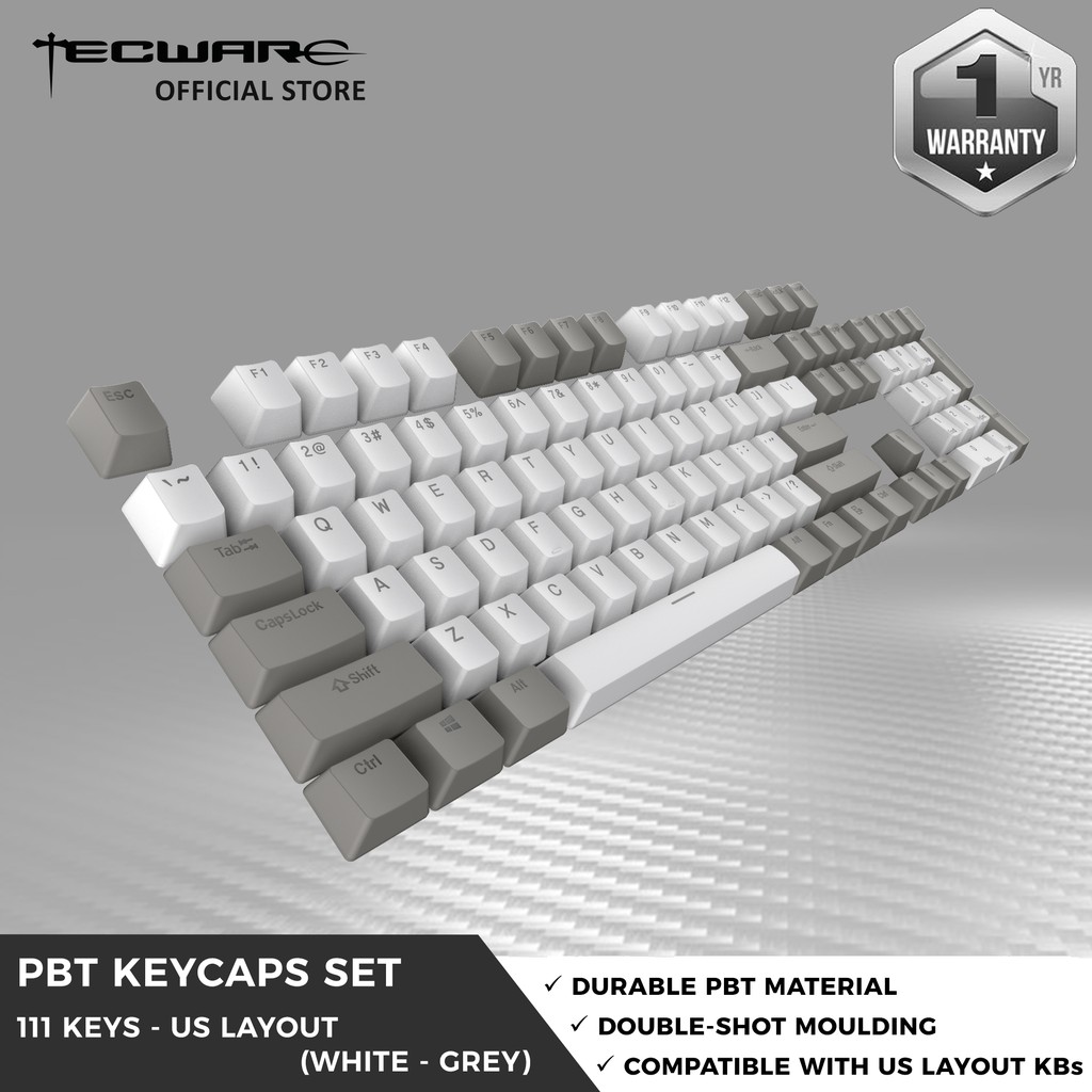 Tecware PBT Keycap Set Backlit Shine through Keycap sets (111 keys) [6 ...