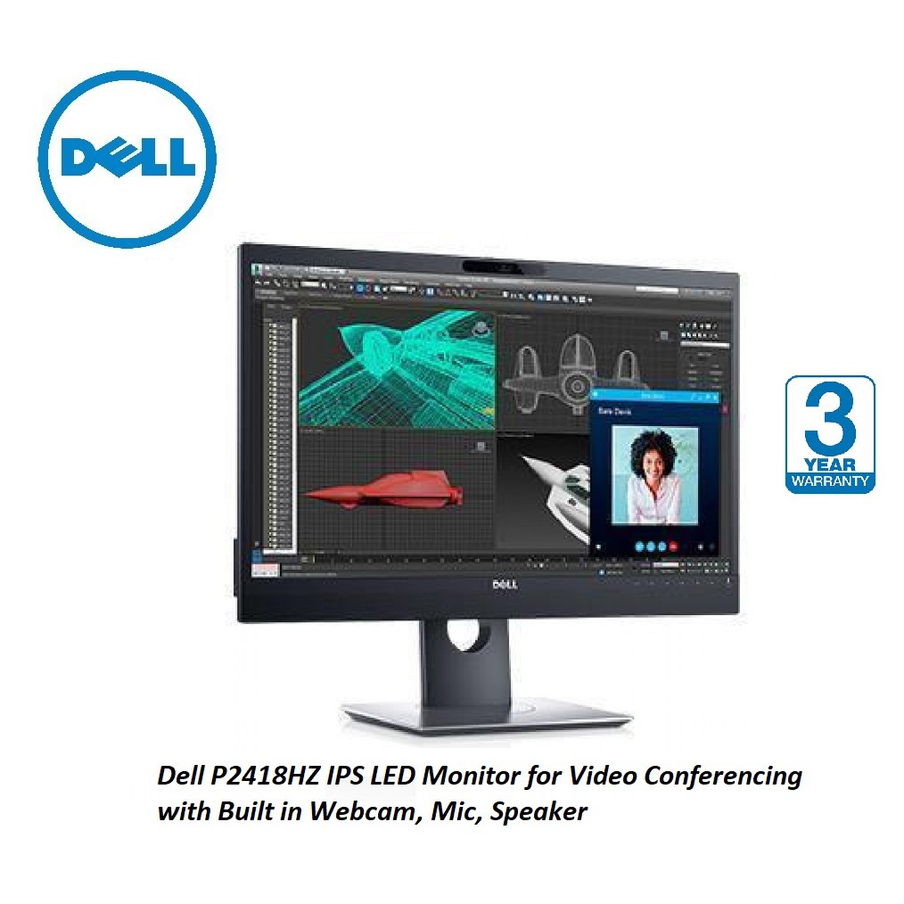 New Dell P2418HZm Video Conferencing Monitor (with webcam) | Shopee ...