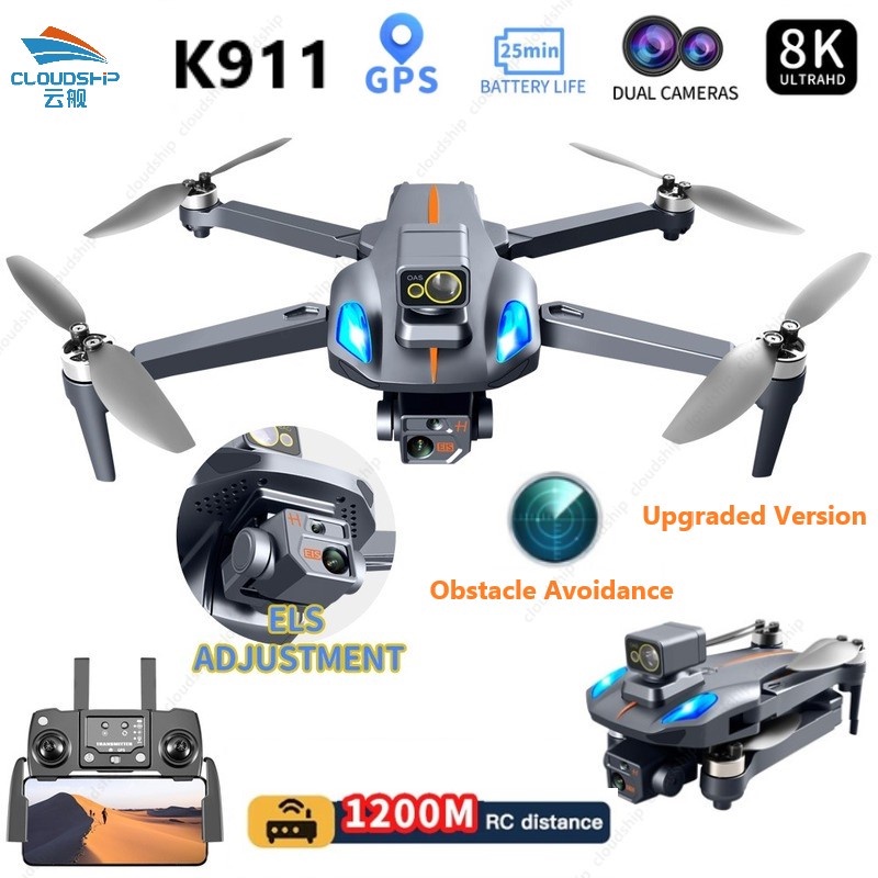 Obstacle Avoid K911 MAX GPS Drone 4K/8K Obstacle Avoidance Dual HD Camera Drone Brushless Motor ...