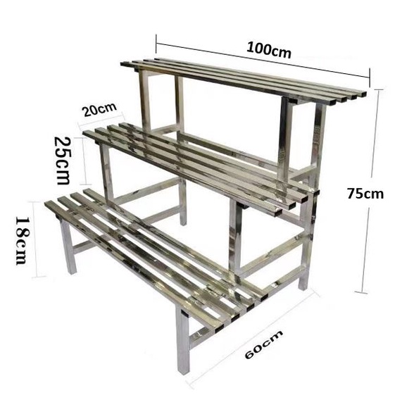 [SG SELLER] Plant Rack Plant Stand Wooden Stainless Steel Flower Plant ...