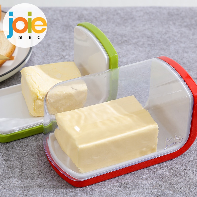 JOIE Cheese Storage Tray Butter Dish Container Box Transparent Plastic ...
