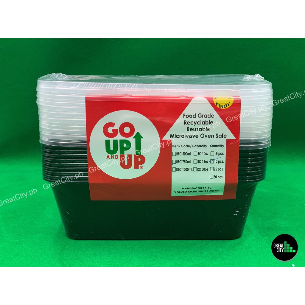 Microwavable Plastic Containers RE 750 - Rectangular 750 ml Black Body ...