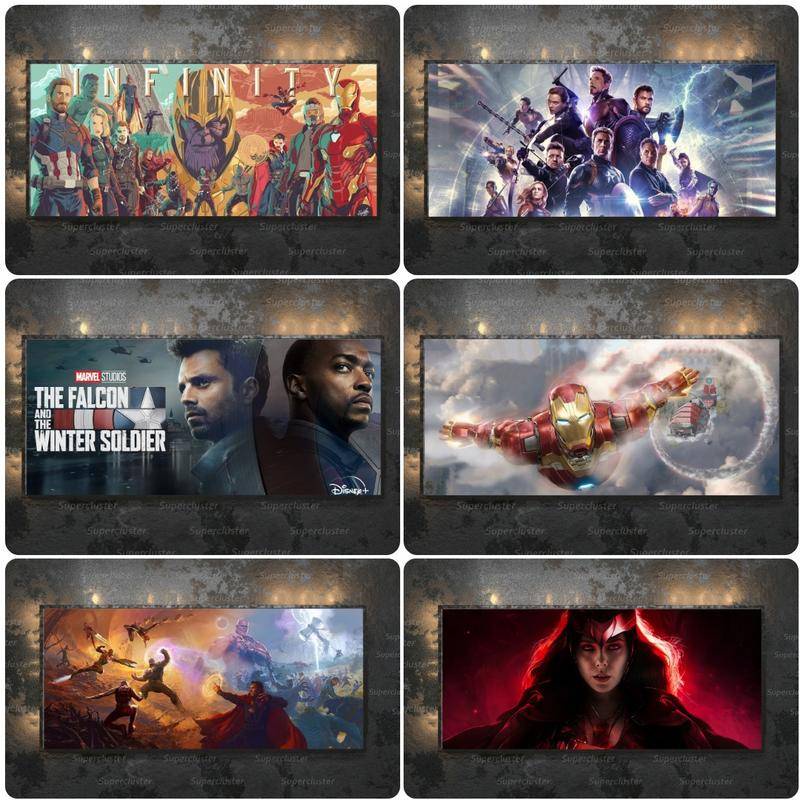 Marvel Canvas Painting Superhero movie Poster Iron man Spider man ...