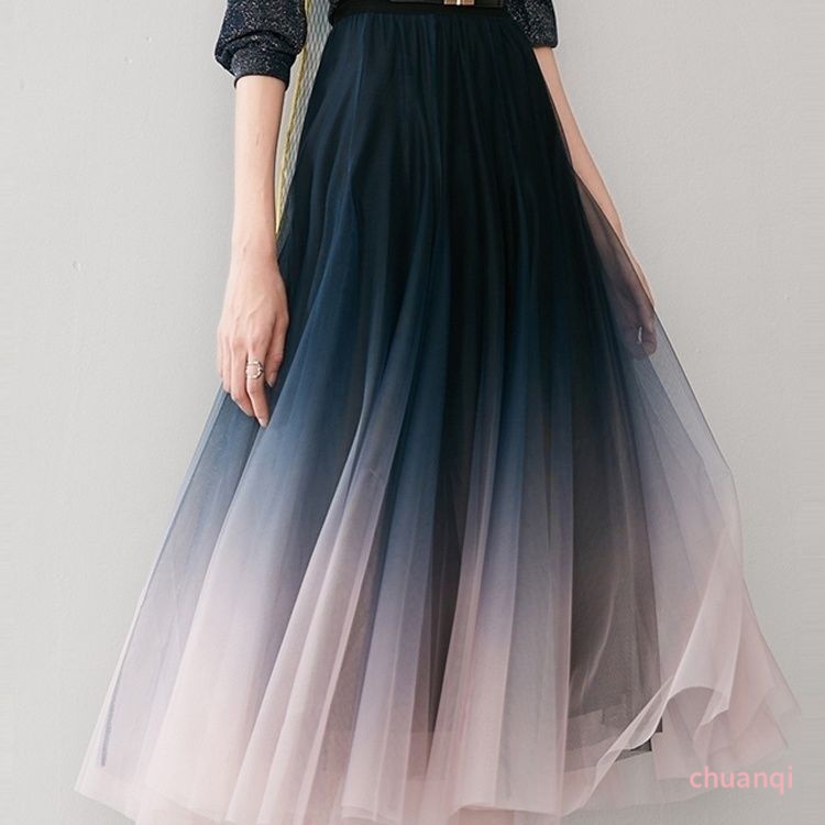 Autumn and Winter New Mesh Skirt Dance Performance Skirt Fashion All ...