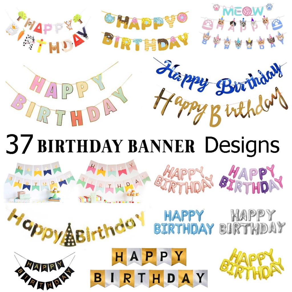[SG] HAPPY BIRTHDAY Banner Garland Party Banner Bunting Birthday ...
