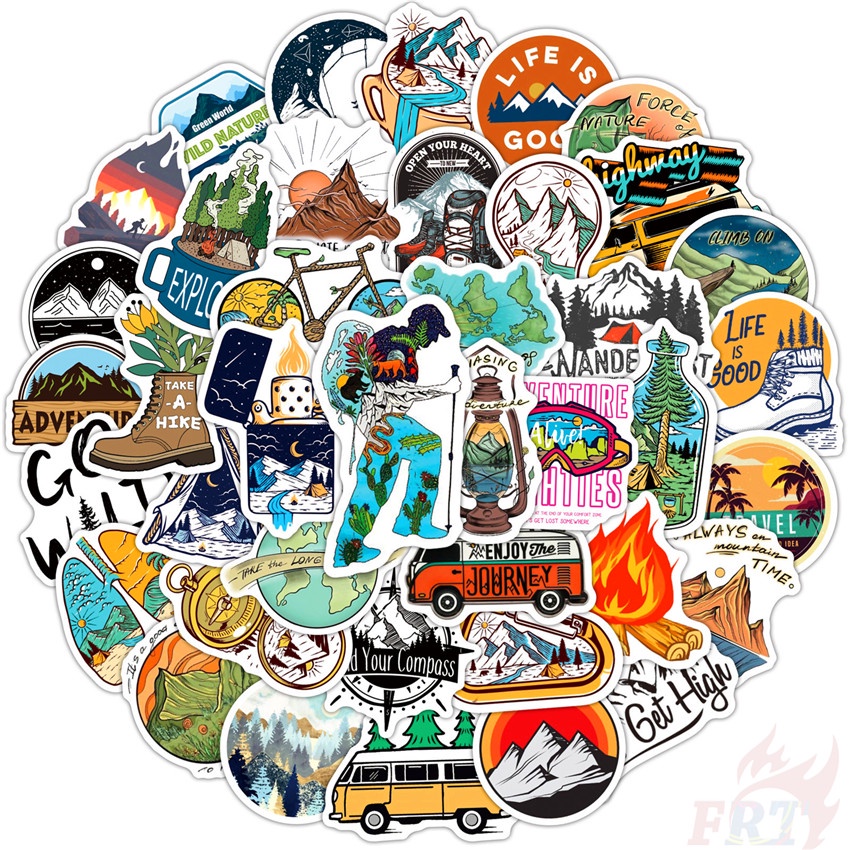 50Pcs/Set Outdoor Hiking Adventure Travel Series 01 Stickers DIY ...