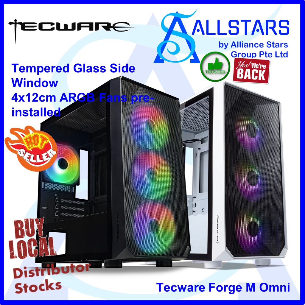 Tecware Forge M Omni MATX / Micro-ATX Tower Chassis (Choice of Black ...