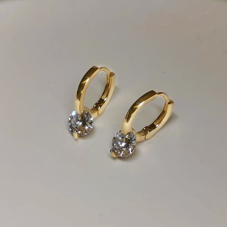 Mini Zircon Hoop Earrings for Women Hikaw Stud Earrings Jewelry Set ...