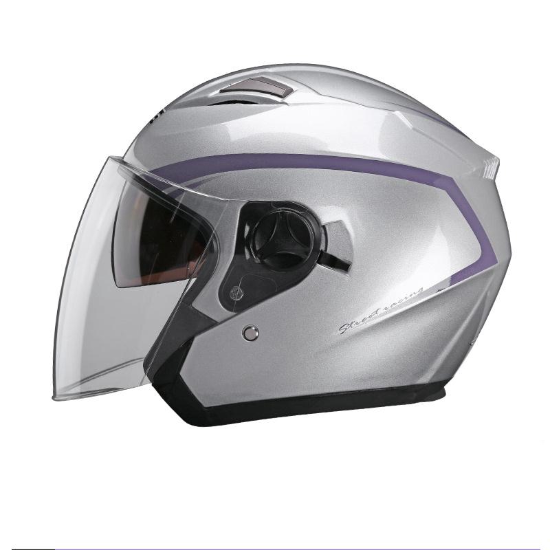 New Double Lens Motorcycle Helmet Motobike Scooter Half Helmet | Shopee ...