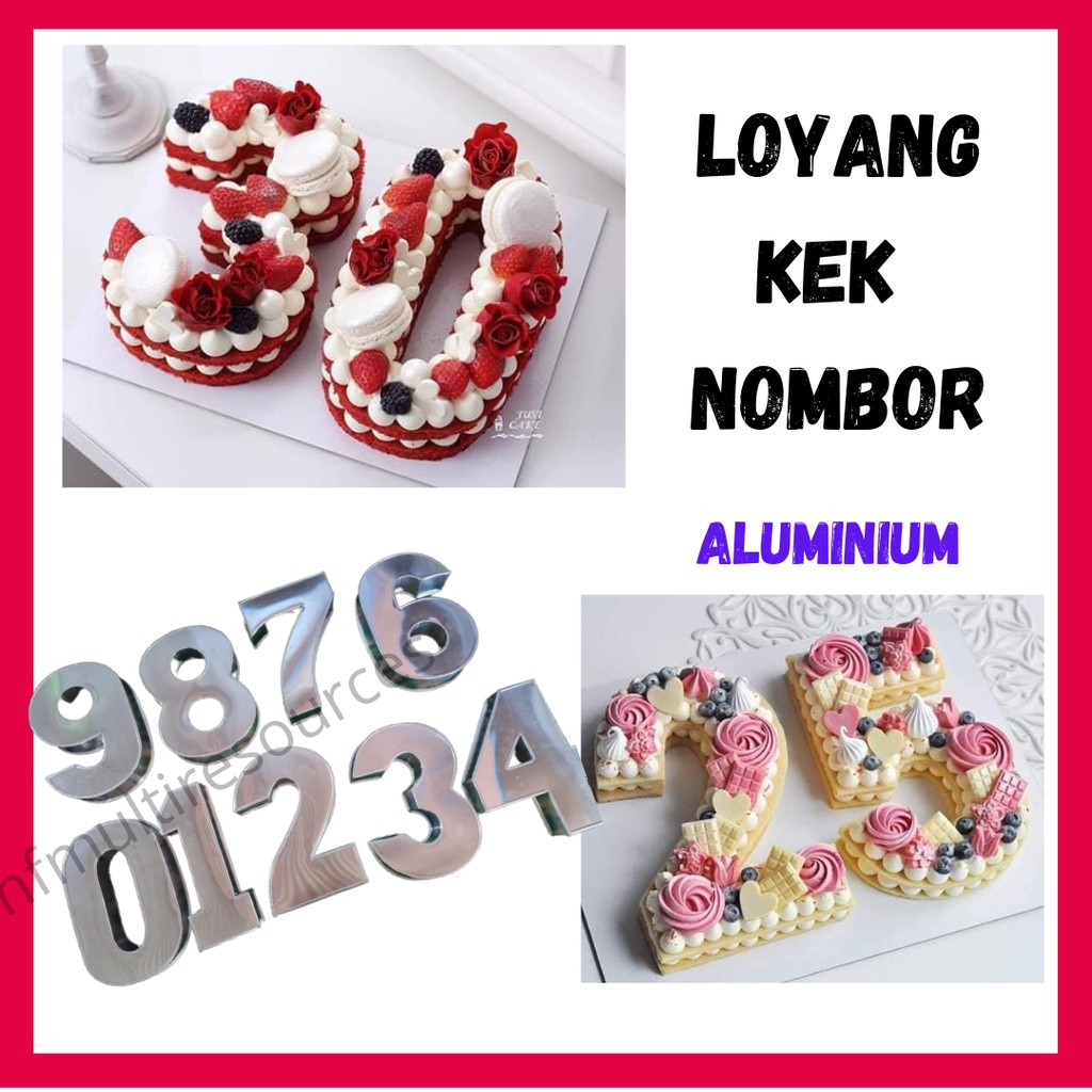 Loyang Kek Nombor Loyang Angka Number Mould Aluminium Tin Cake 0-9 Cake ...