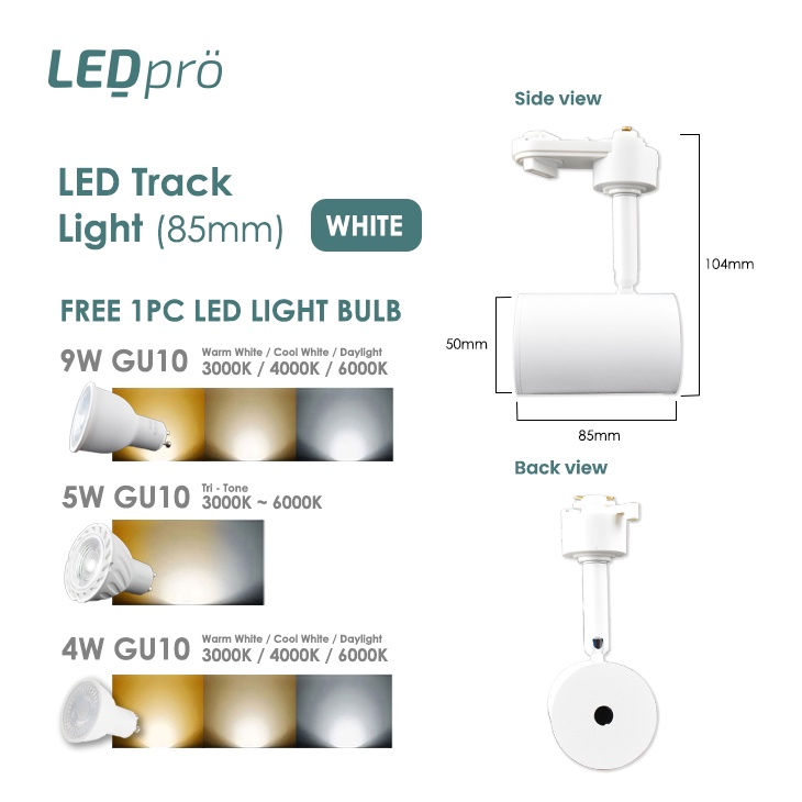 LED PRO LED LIGHT LED Track Light/Spot Light With 4W GU10 Bulb (Exclude ...