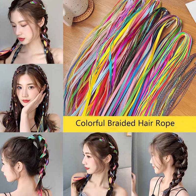 Colorful Children's Braided Hair Color Rope DIY Women Ponytail Hair ...