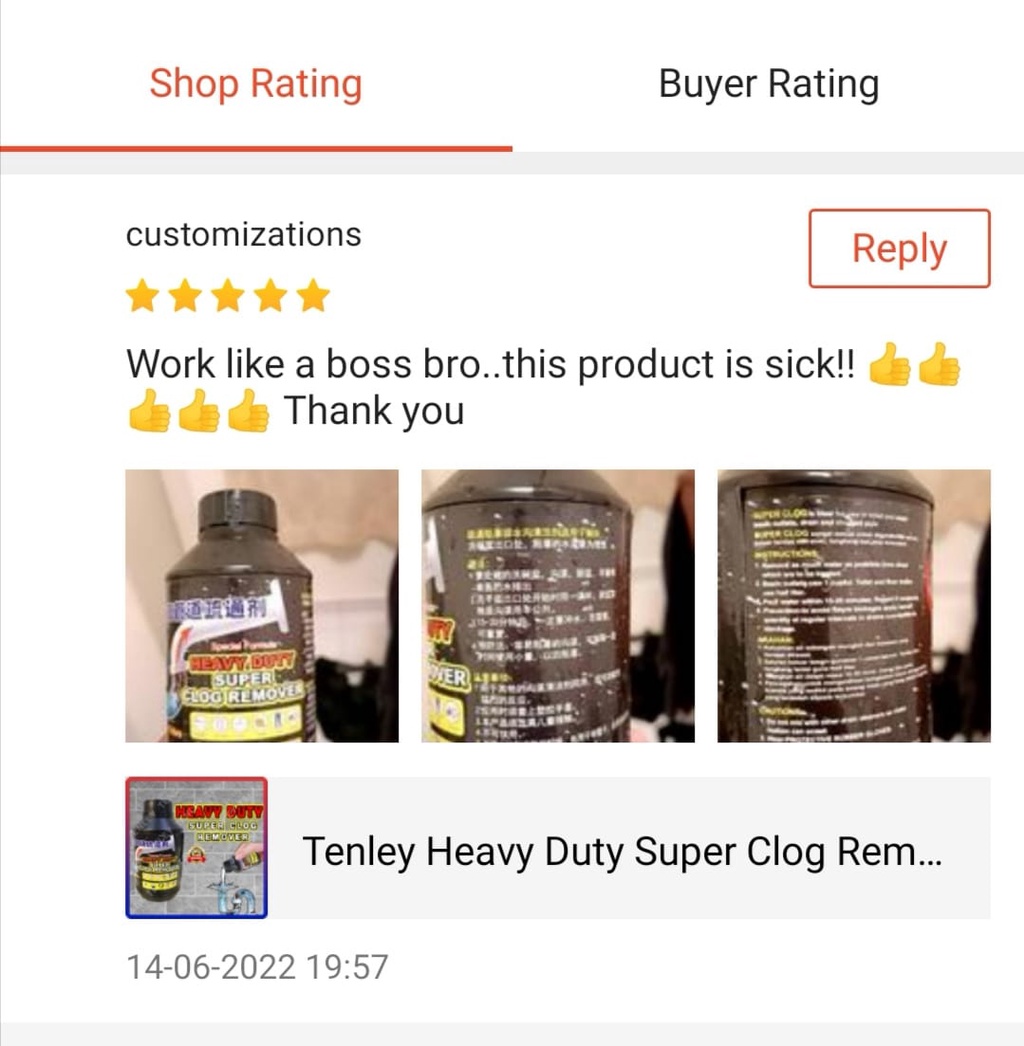 TENLEY HEAVY DUTY SUPER CLOG REMOVER. Sink Drain Cleaner PENGHAPUS ...