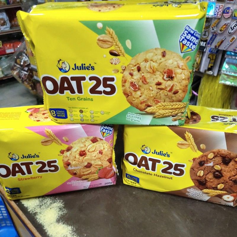 Julie's Oat 25 Cookies - Hazelnuts Chocolate/Ten Grains/Strawberry ...