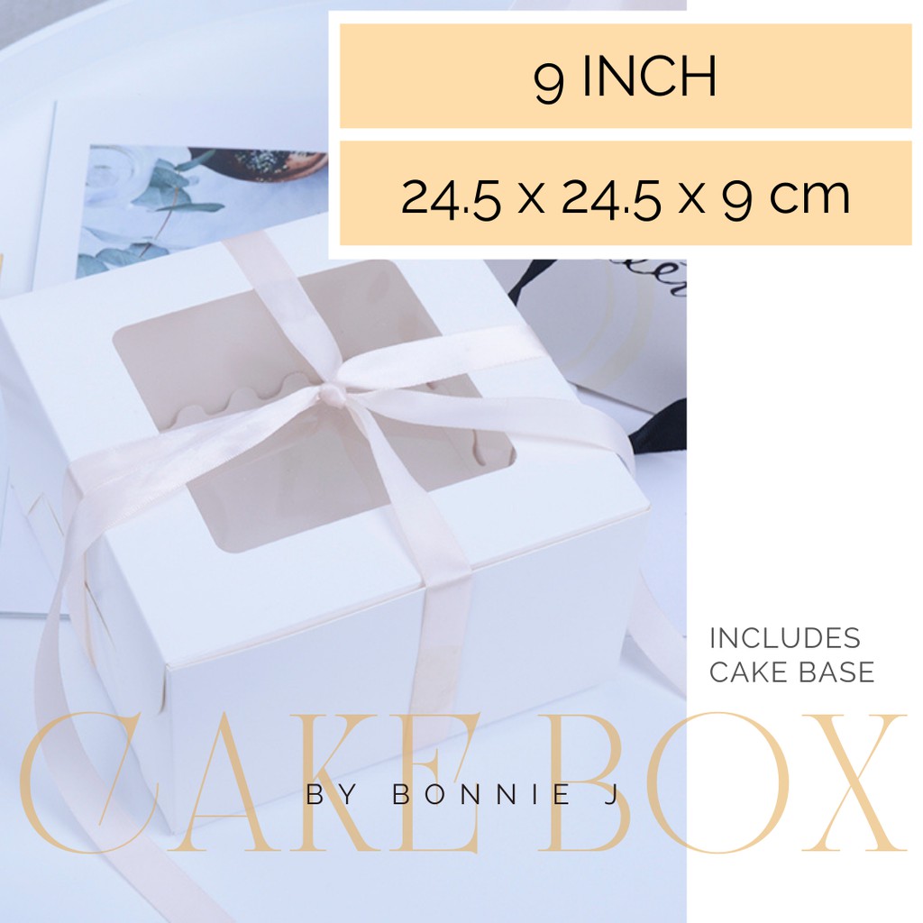 [SG Seller] 9 INCH CAKE BOX WITH WINDOW PASTRY BOX CHEESECAKE BOX ...