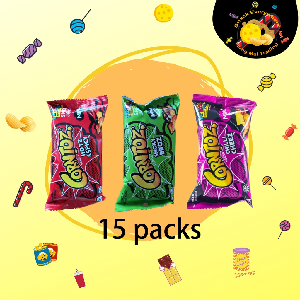 Corntoz HOTZ&SPICY/ SMOKY BBQZ/ CHILLI CHEEZ 15packs x 12g 【零食/Snack ...