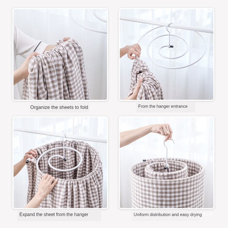 【SG Ready Stock】Stainless Steel Round Spiral Sheets Hanger Blanket ...