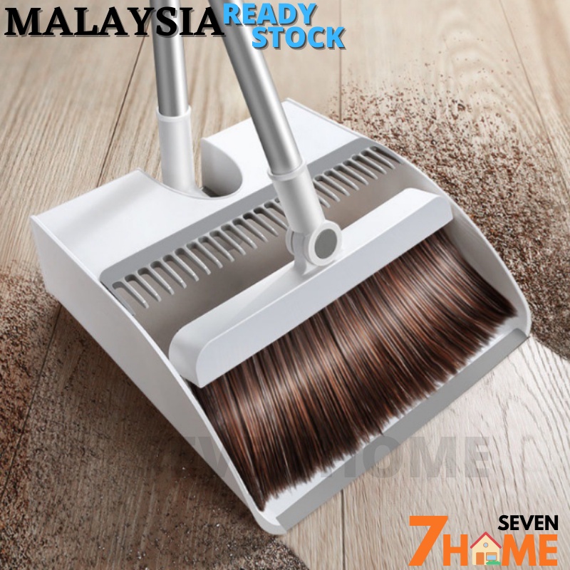 SEVENHOME Foldable Sweeper 2 in 1 Broom and Dustpan Combo Set Magic ...