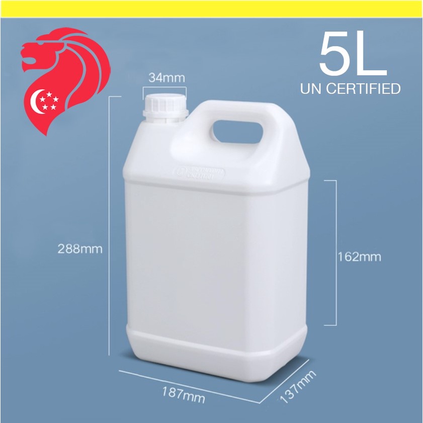 5L Opaque White Jerrycan, Liquid Container, Multi-purpose Bottle | Shopee Singapore
