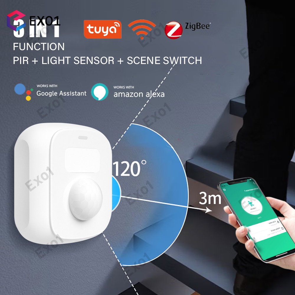 3 in 1 Tuya Wifi/Zigbee Mini Human Motion Movement Body PIR Sensor ...