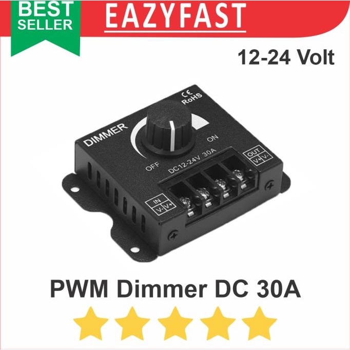 Dimmer DC 12V 24V 30A LED Strip Driver Adjustable Motor Speed Conrol ...