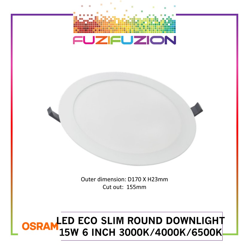 LEDVANCE LED Eco Slim Round Downlight 15W 6 Inch (3000K/4000K/6500K ...