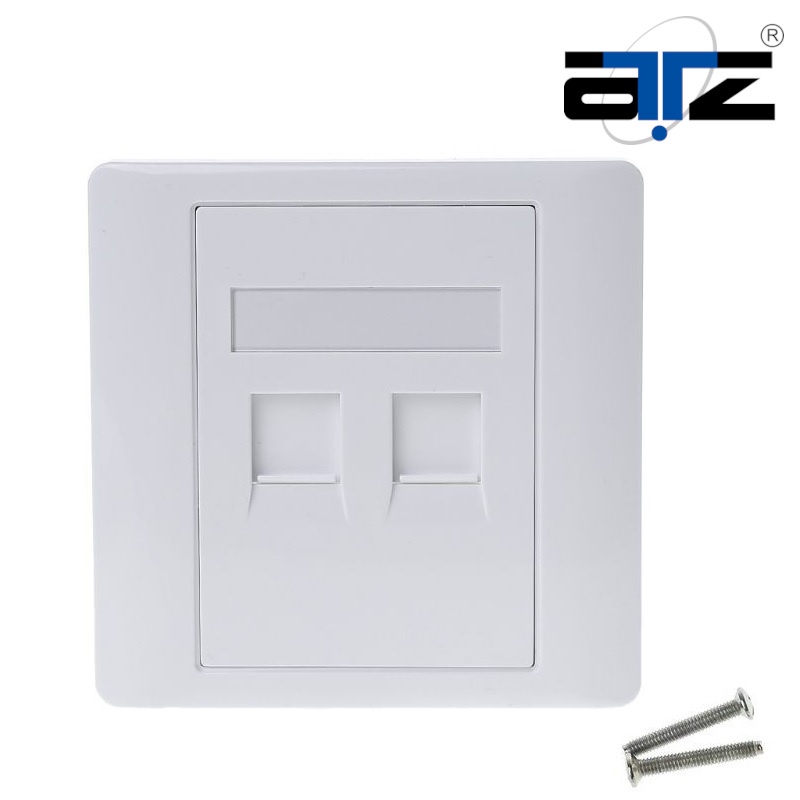 ATZ Wall Plate (1 Port/2 Port/4 Port), Keystone White (86 x 86), RJ45 ...
