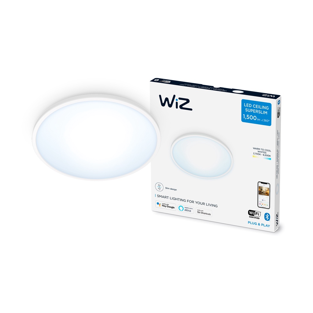 WiZ Superslim Smart Ceiling 16w Tunable White Light | Shopee Singapore