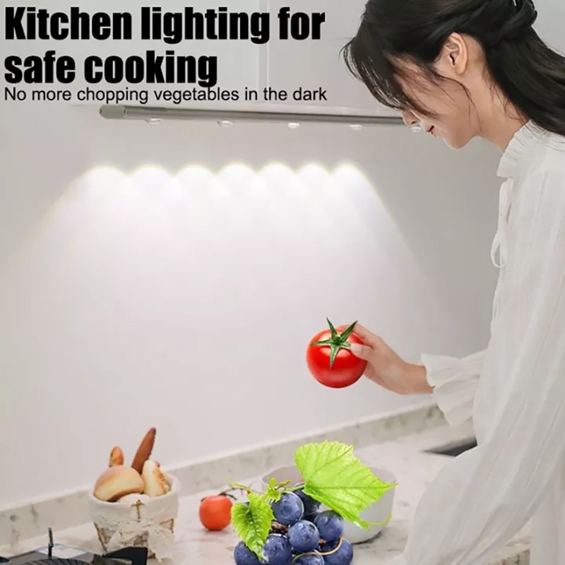 Licer LED Motion Sensor Cat Eye Cabinet Light 4 Modes 3 Colors Stepless Dimming USB Rechargeable ...