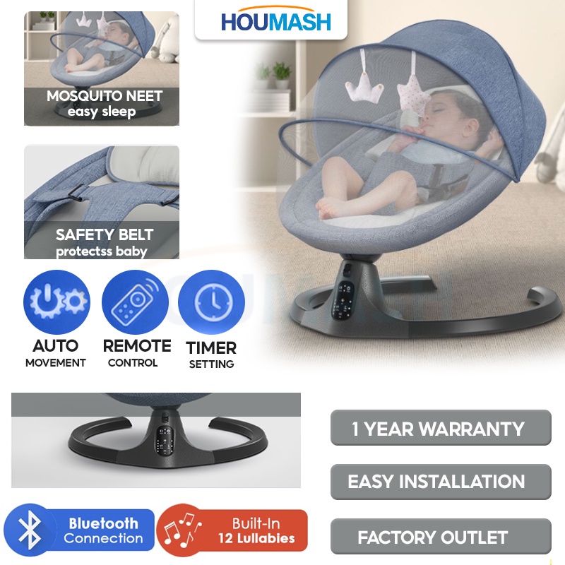 Baby Auto Swing Smart Electric Baby Rocker Bouncer with Mosquito Net ...