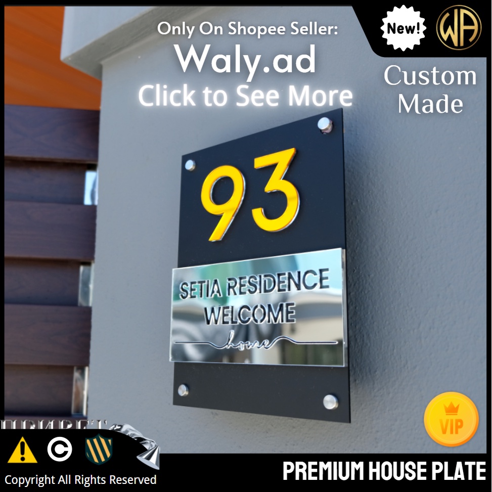 Premium House Number Plate Nombor Rumah Custom Signage Home Number ...