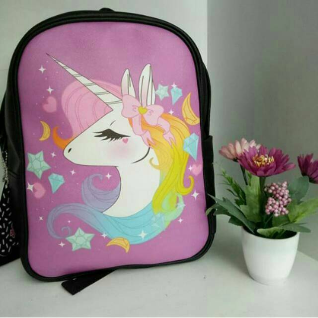 UNGU Unicorn Beauty Backpack Purple Home Color | Shopee Singapore