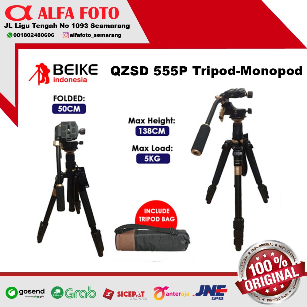 New Beike Travel Tripod - Monopod QZSD 555V Original aka Q555 Q555V | Shopee Singapore