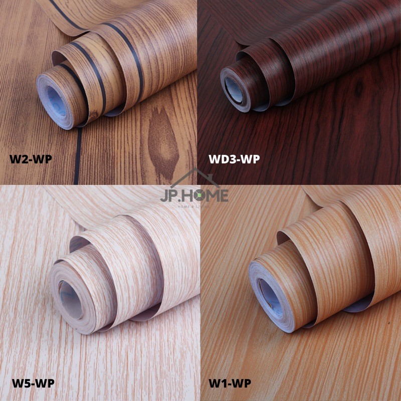PVC wallpaper wooden PVC adhesive wall sticker 45cmx10m | Shopee Singapore