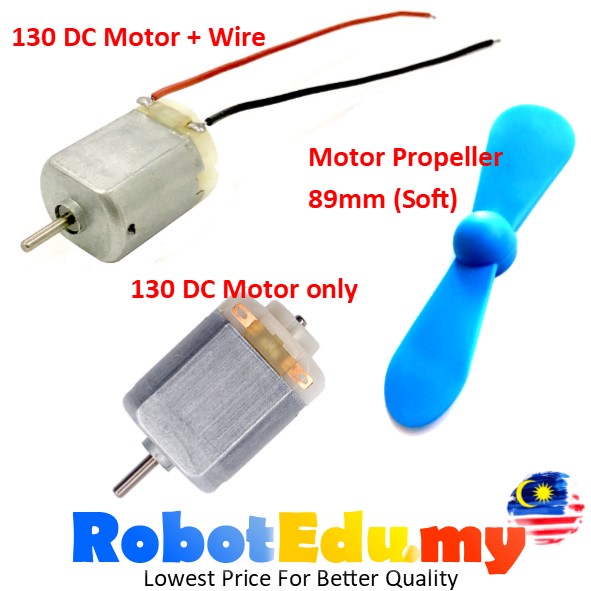 130 DC Motor / DC Motor with Wire / 89mm Propeller -Mini Small 1-6v 0 ...