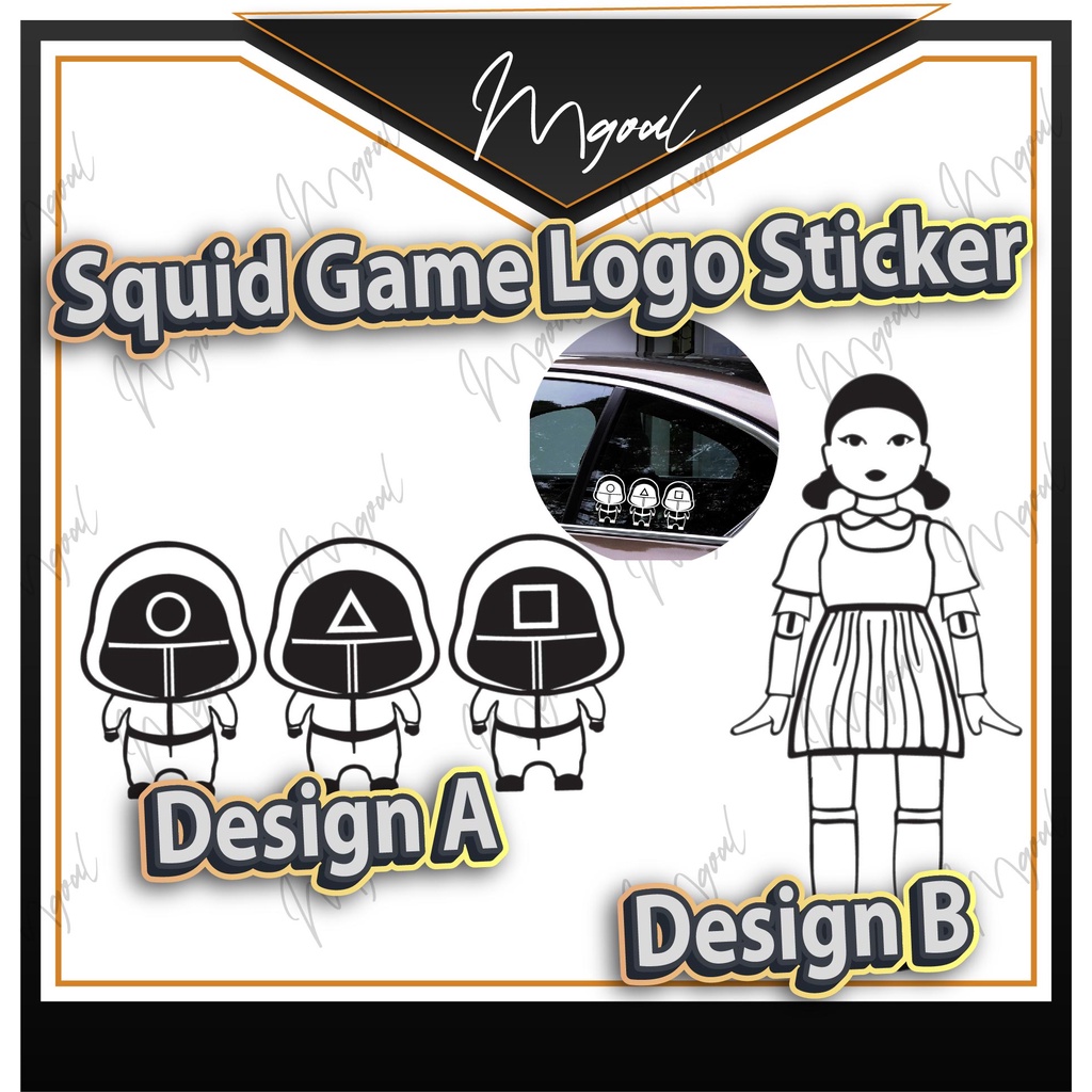 Super Hot Korea Squid Game Cute Logo Laser Car Sticker Myvi Viva Axia ...