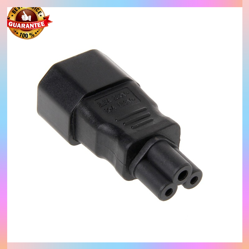 Bang1♥IEC 320 C14 3-Pin Male To C5 3-Pin Female Straight Power Adapter ...