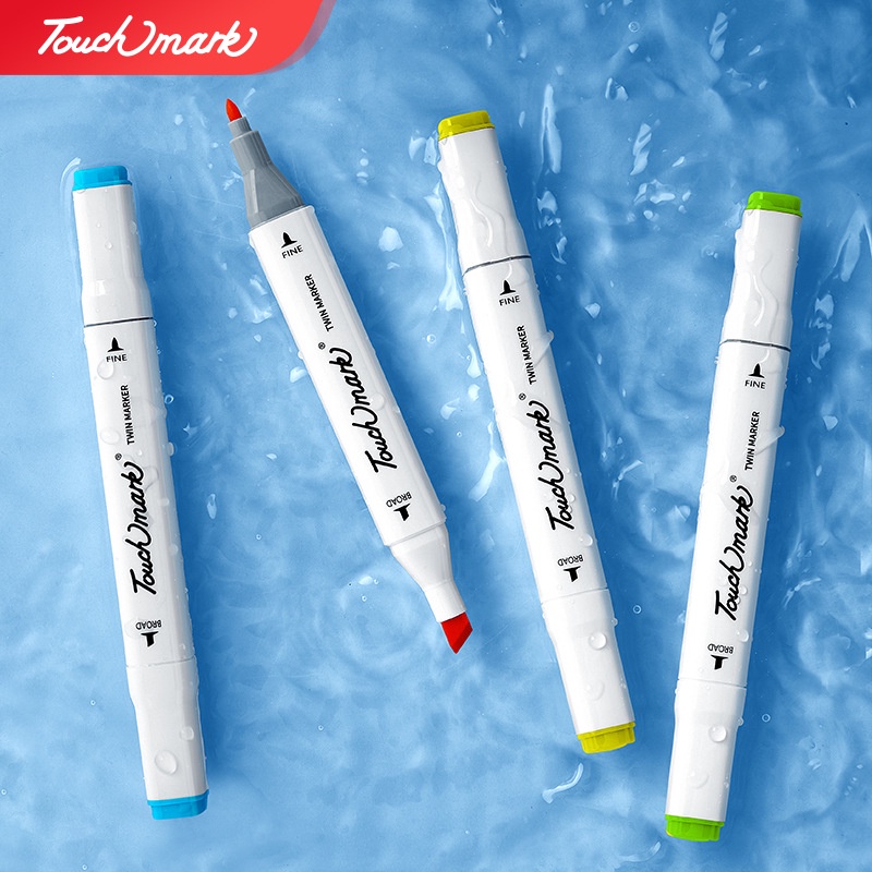 GU[SG Stock] Washable Touch Mark Dual Head Water-based Marker Pen Set ...