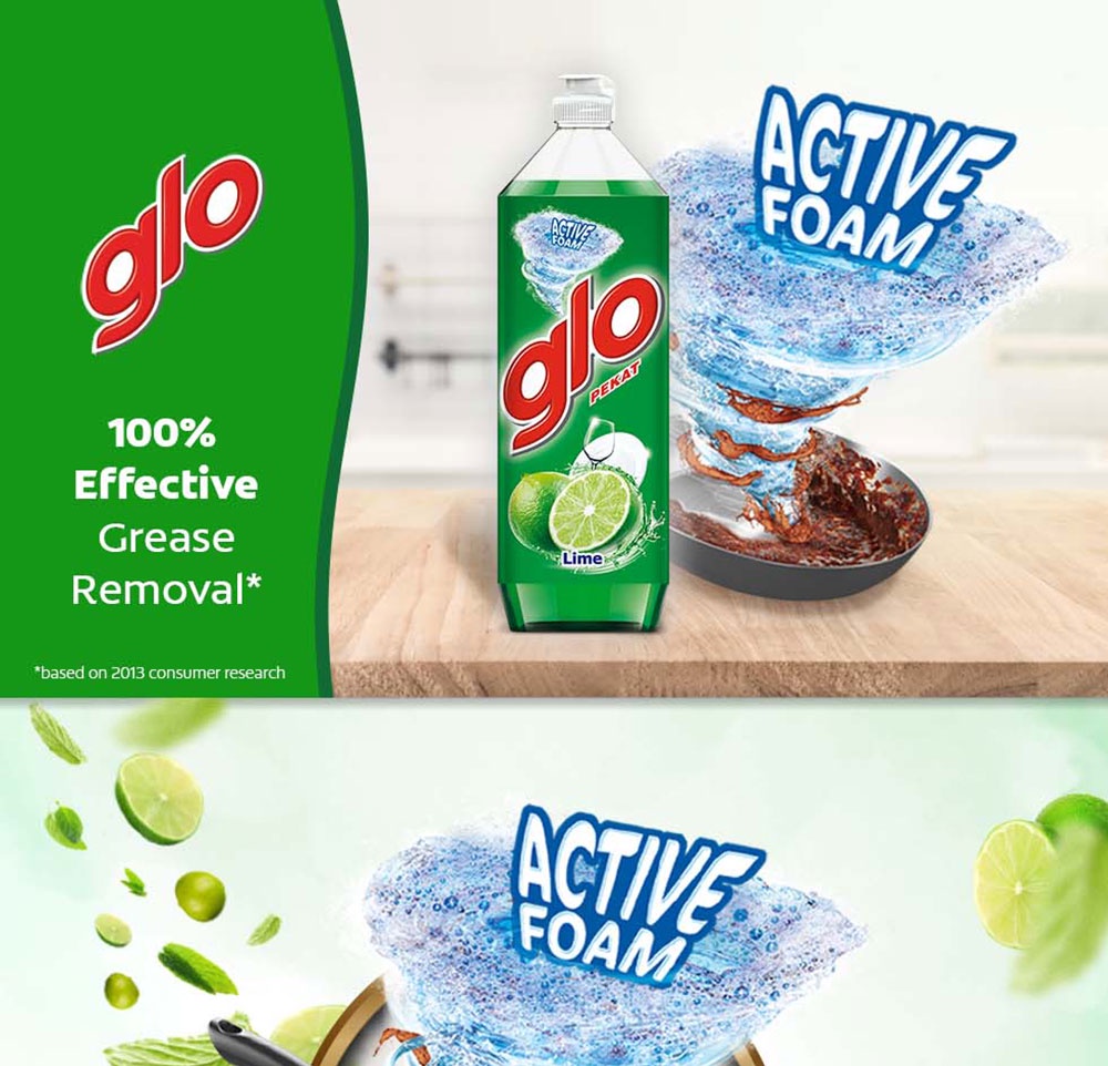 Glo Active Foam Lemon / Lime Dishwashing Liquid 850ml Refill [Bundle of ...