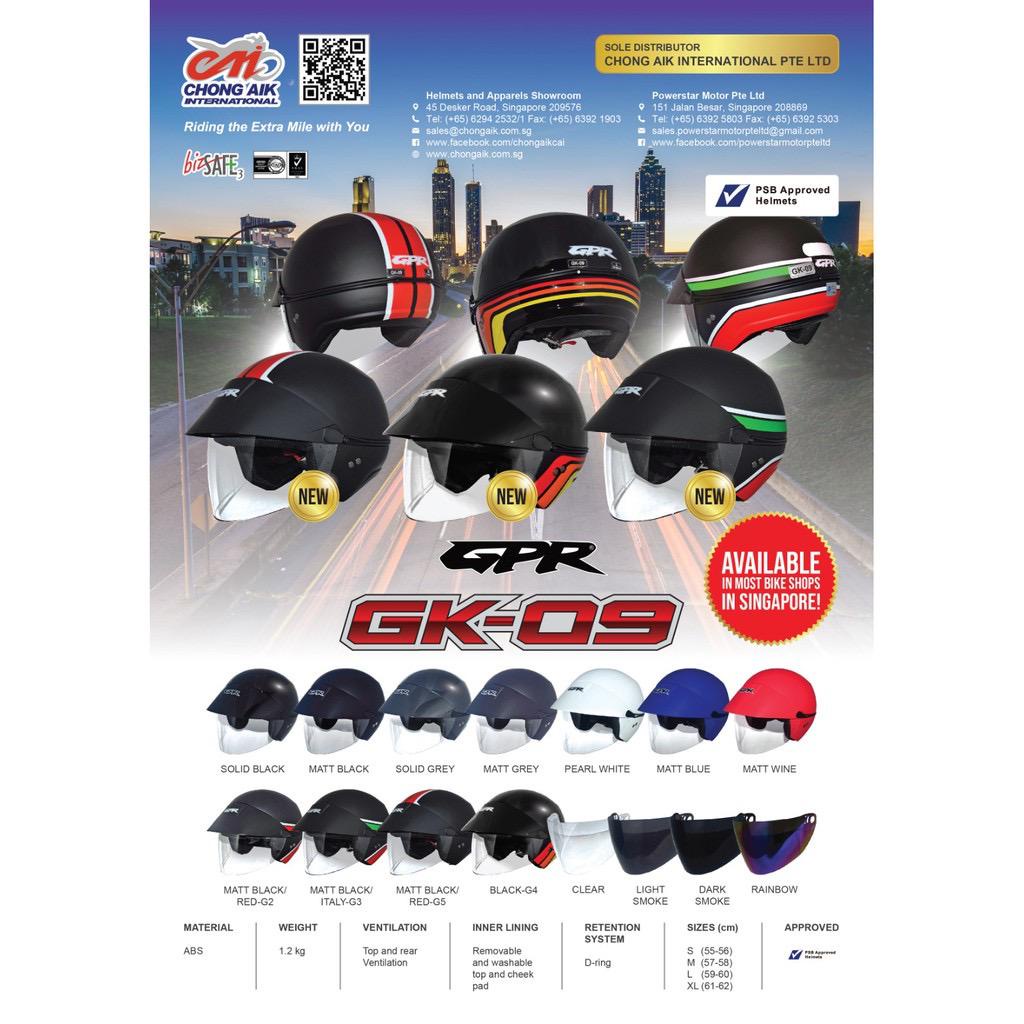 GPR GK09 HELMET (LTA APPROVED) | Shopee Singapore